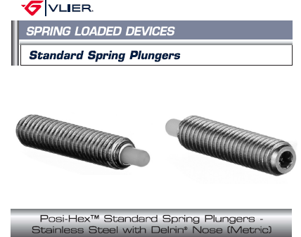 Posi-HexTM Standard Spring Plungers – Stainless Steel with Delrin® Nose ...